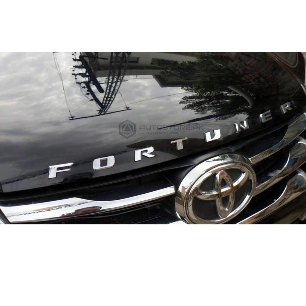 Toyota Fortuner Front Bonnet 3D Letters in Chrome 2016-2021