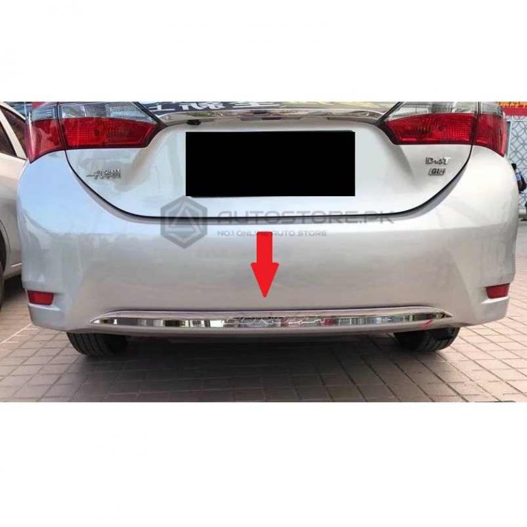 Toyota Corolla Rear Bumper Lower Lip Chrome 2014-2020 - Autostore.pk
