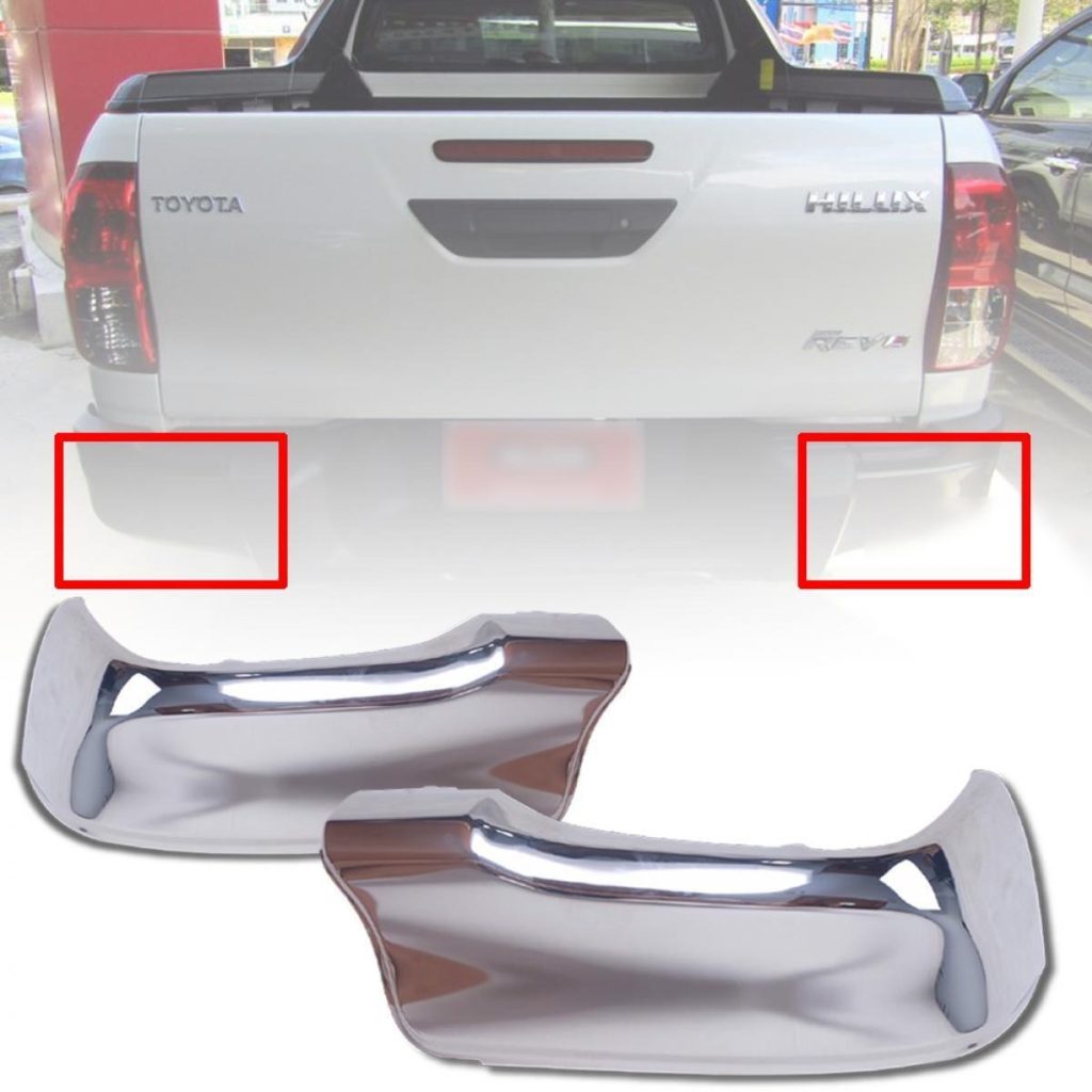 Toyota Hilux Revo Rear Bumper Side Cover Chrome 2016-2021 - Autostore.pk